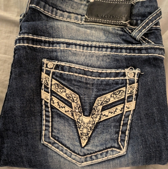 Vigoss | Jeans | Vigoss Womens Dark Blue Embroidered Jeans Chelsea ...
